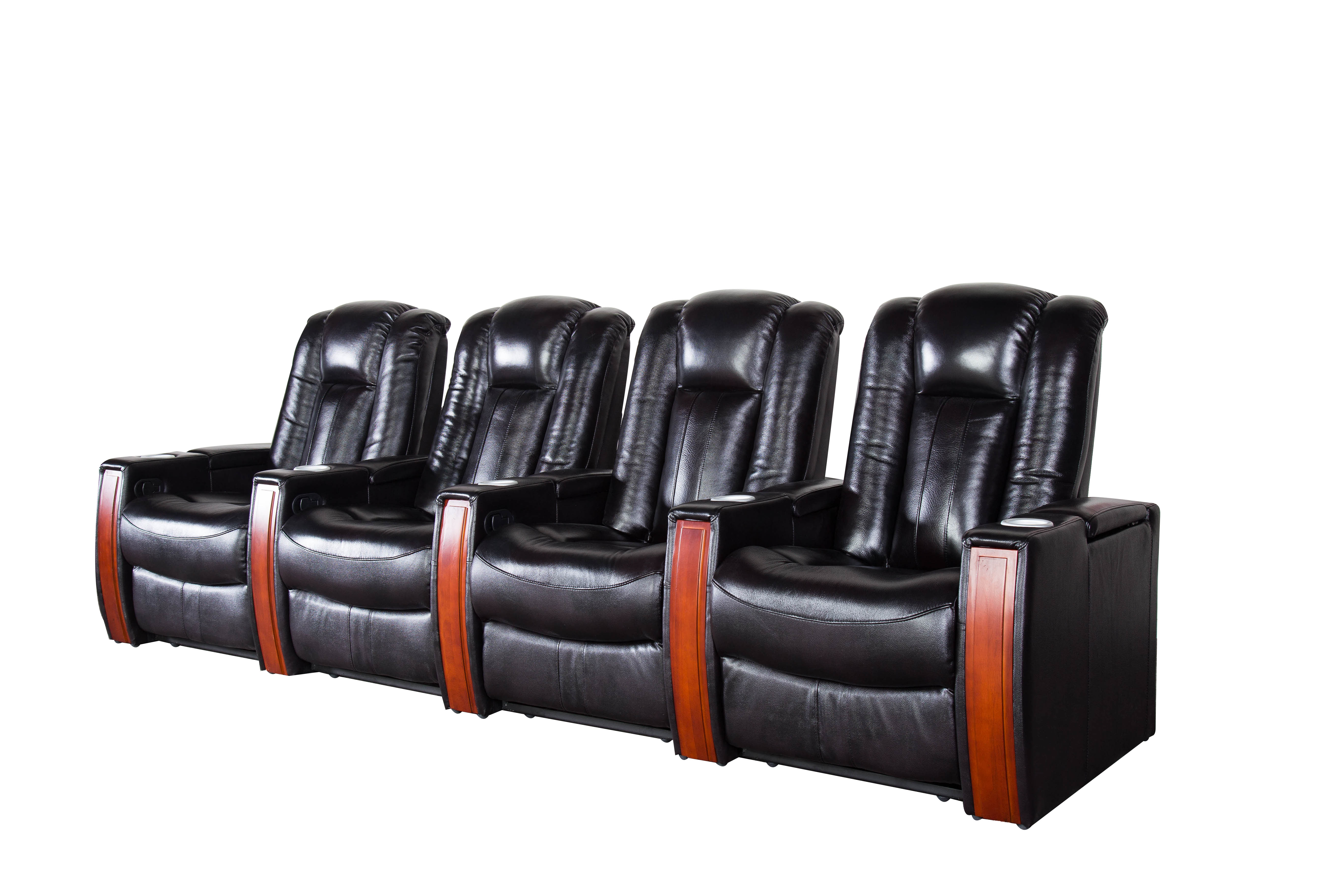 luxury automatic home theater leather recliner sofa with power headrest