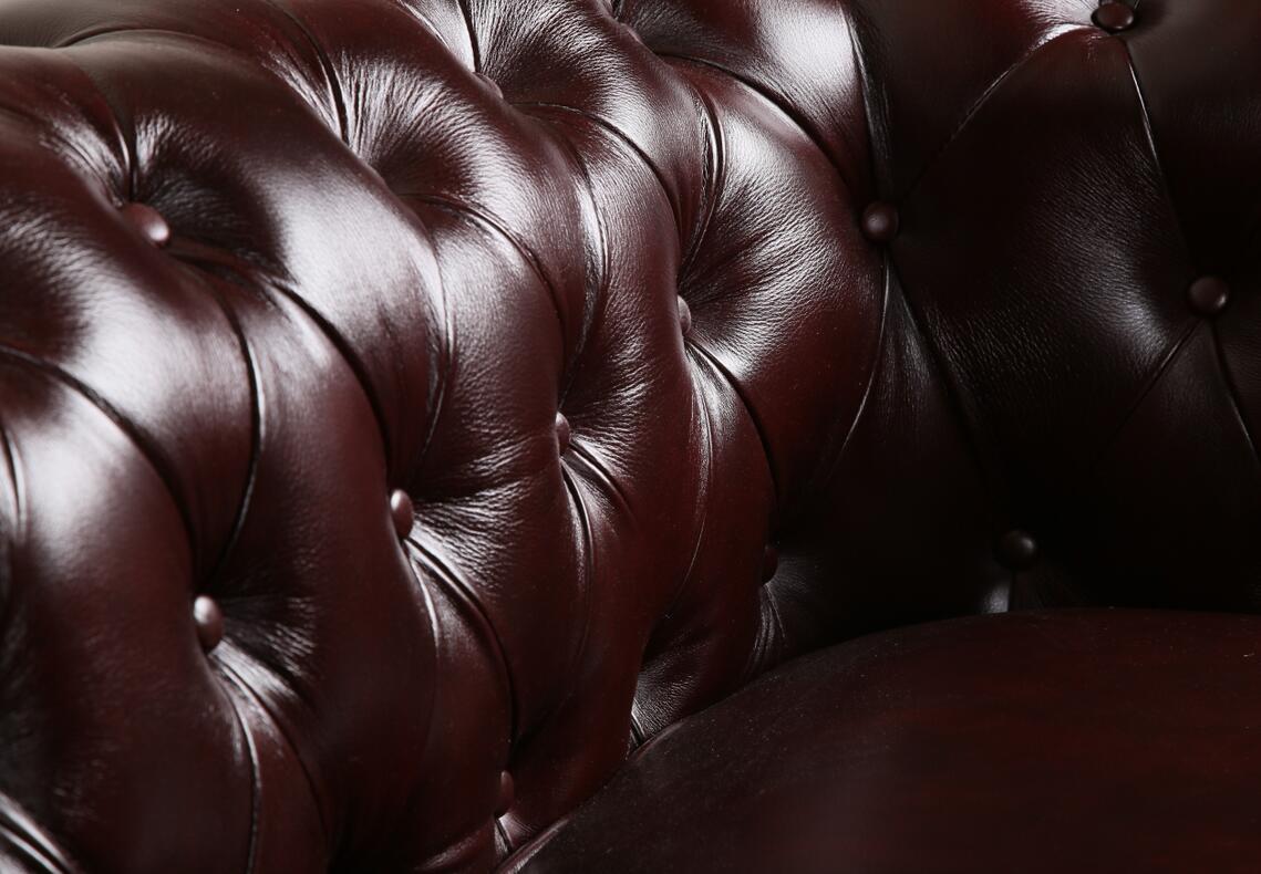 Classic Mini Chesterfield Leather Sofa and Chairs